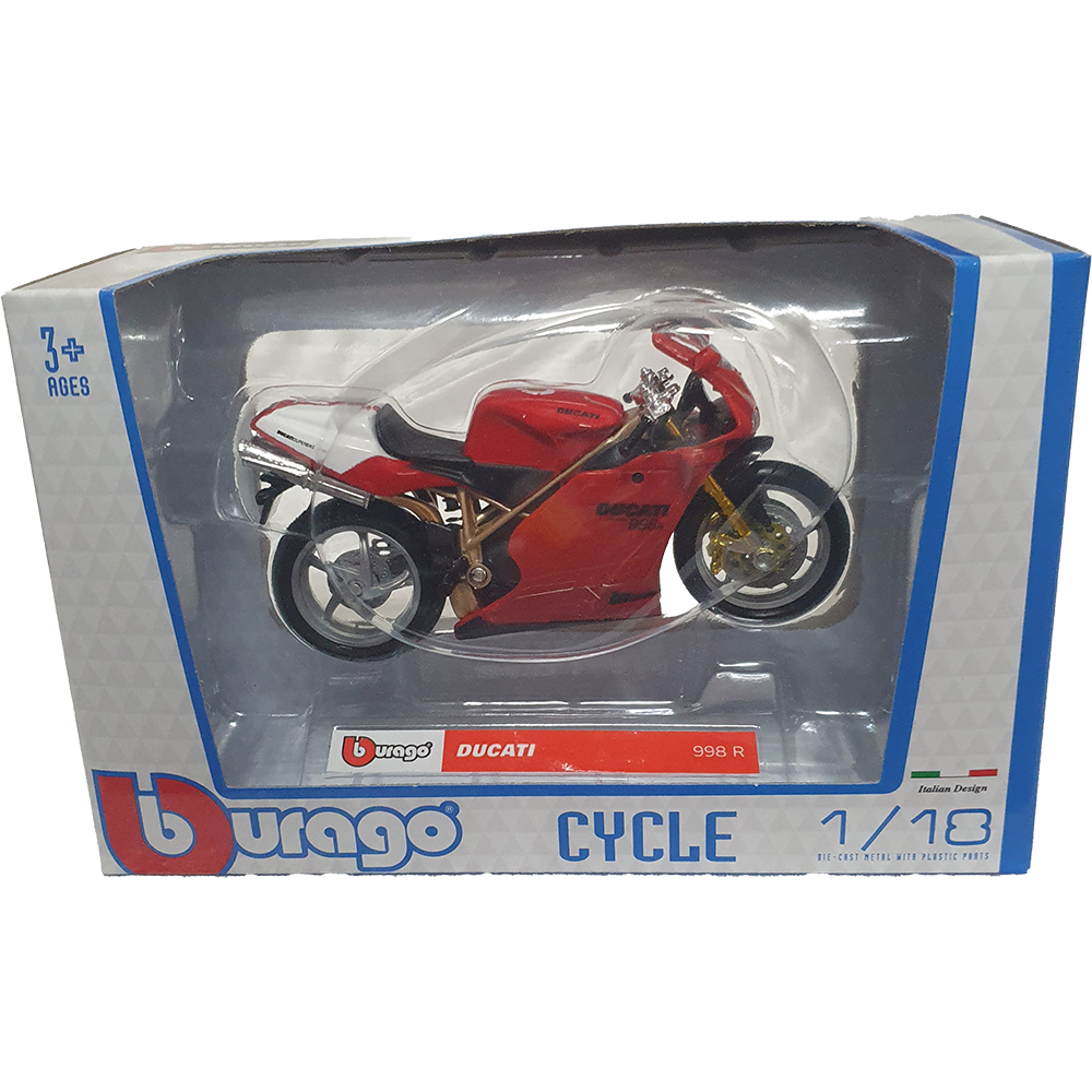 Ducati 998R Cycle 1:18 DIE CAST - Burago – New England Models and Hobbies