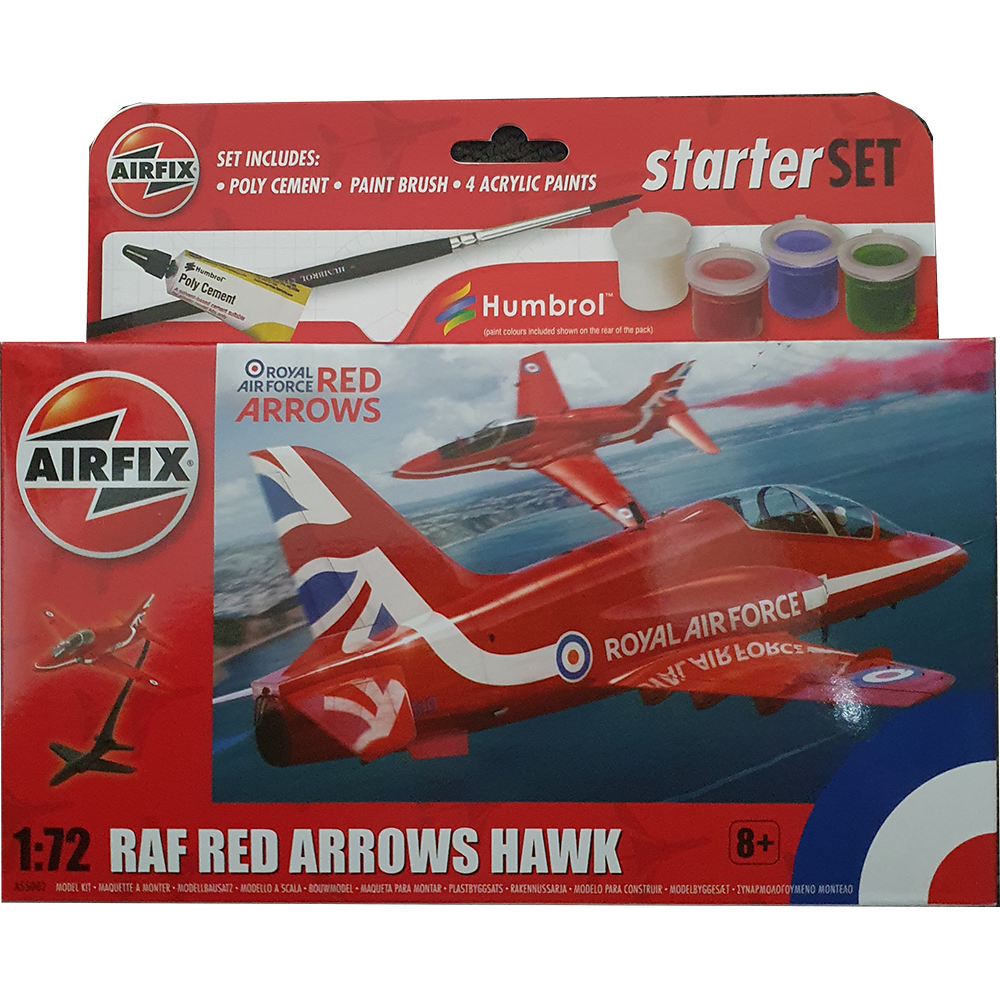 Red Arrows Hawk Small Beginners Set 1:72 - Airfix – New England Models ...