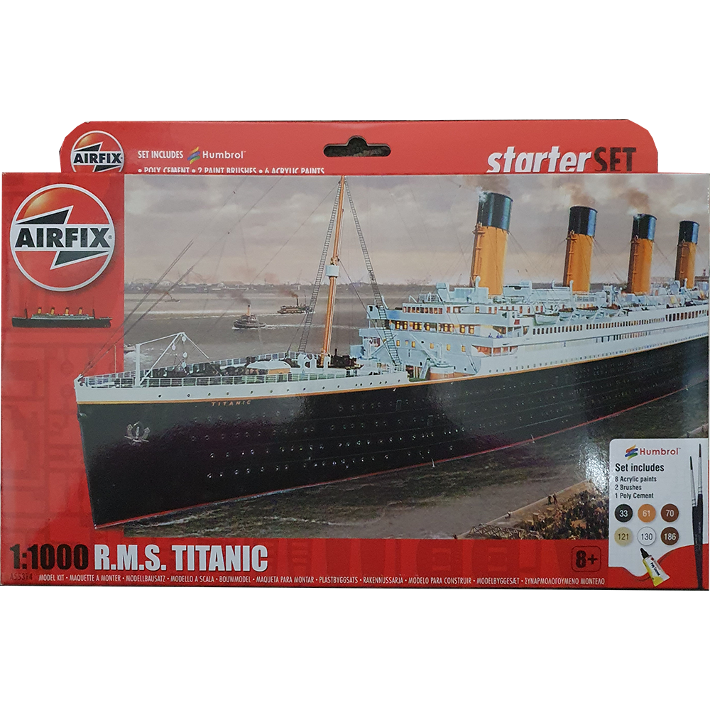 RMS Titanic 1:1000 Large Starter Set - Airfix – New England Models and ...